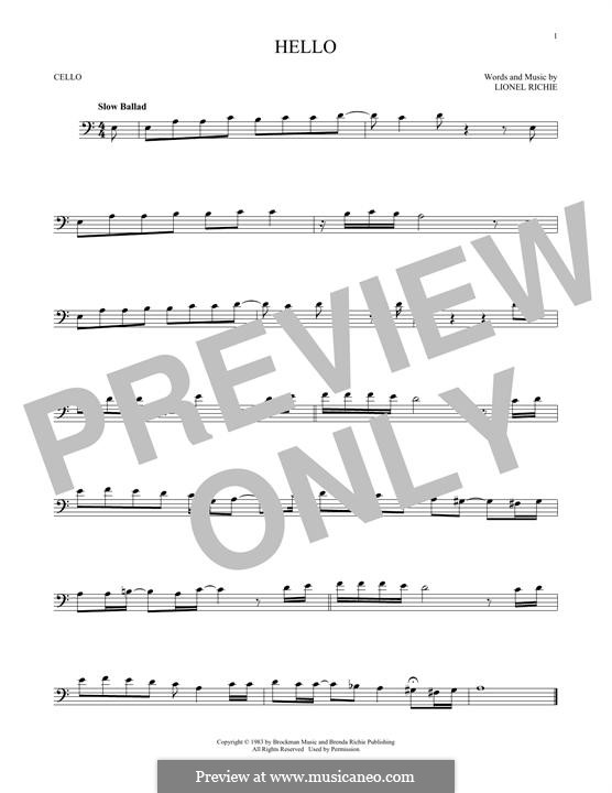 Hello by L. Richie - sheet music on MusicaNeo