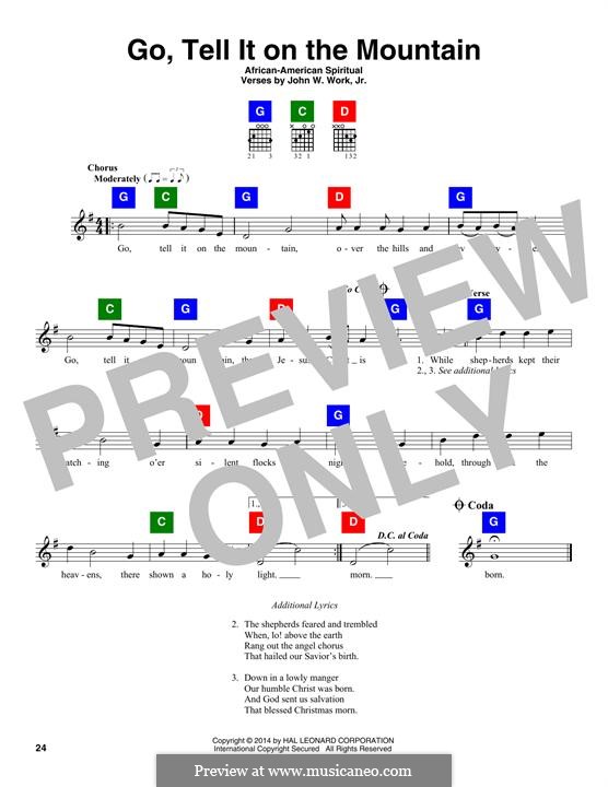 Go, Tell it on the Mountain (Printable Scores) by folklore on MusicaNeo