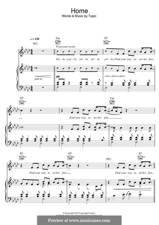 Home (feat. Nico Santos) by Topic - sheet music on MusicaNeo Home (feat. Nico Santos) by Topic - sheet music on MusicaNeo