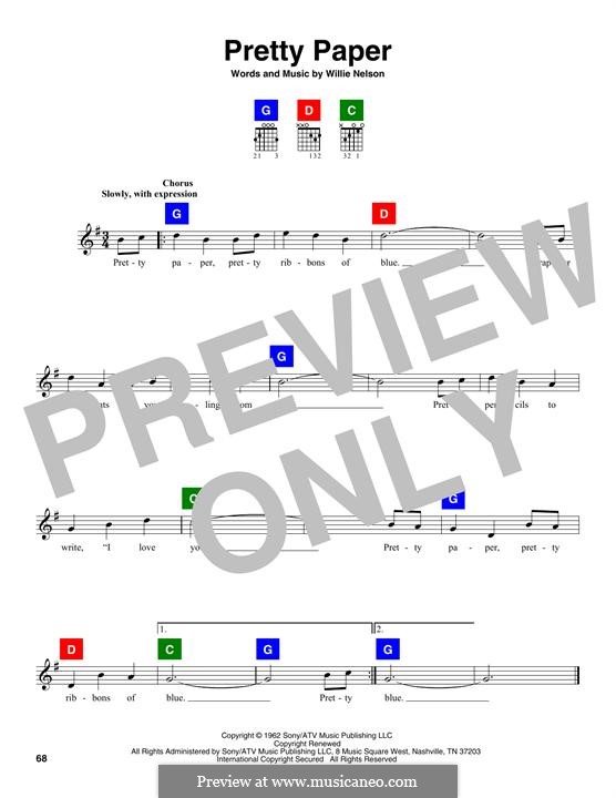 Pretty Paper by W. Nelson - sheet music on MusicaNeo