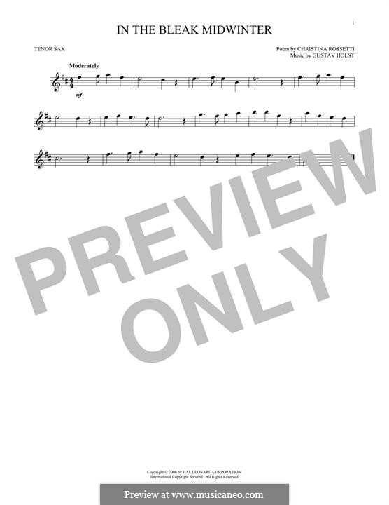 In The Bleak Midwinter By G Holst Sheet Music On Musicaneo
