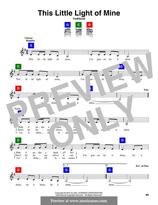 This Little Light of Mine (Printable scores) by folklore on MusicaNeo