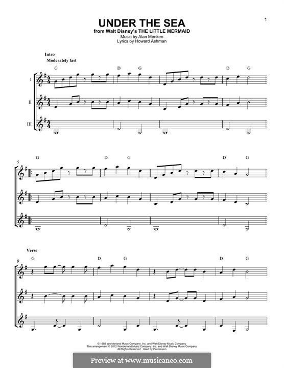 Under the Sea (from The Little Mermaid) by A. Menken on MusicaNeo