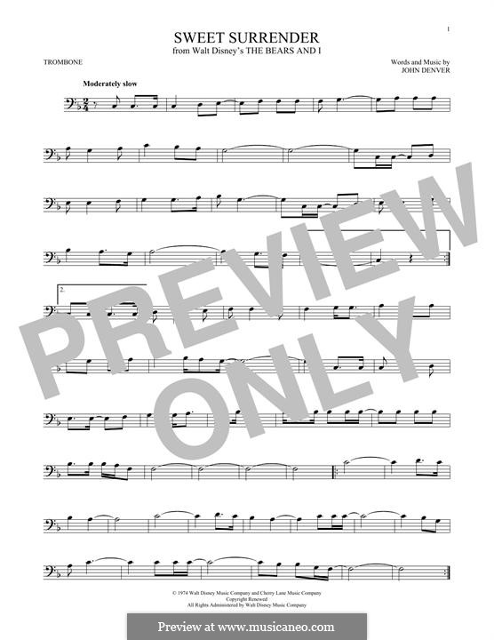 Sweet Surrender by J. Denver - sheet music on MusicaNeo