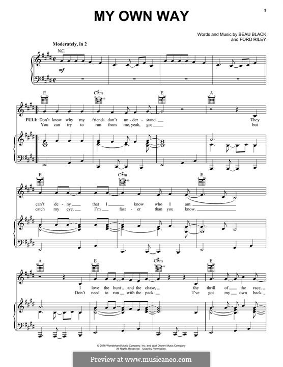 My Own Way by B. Black, F. Riley - sheet music on MusicaNeo