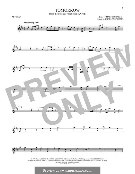 Tomorrow (from Annie) by C. Strouse - sheet music on MusicaNeo