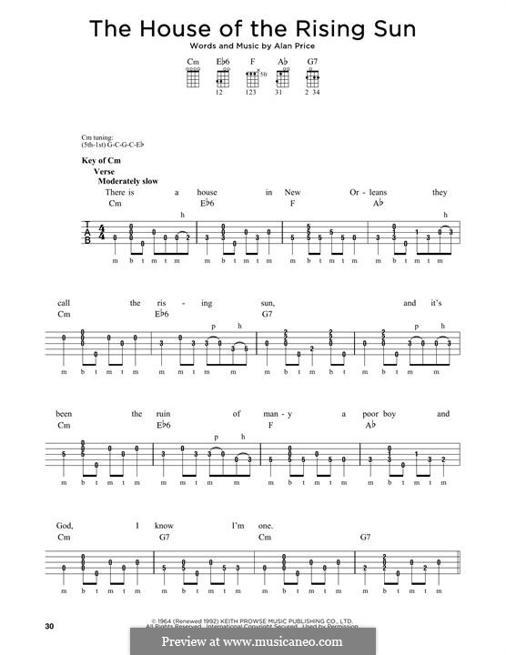The House of the Rising Sun by A. Price - sheet music on MusicaNeo
