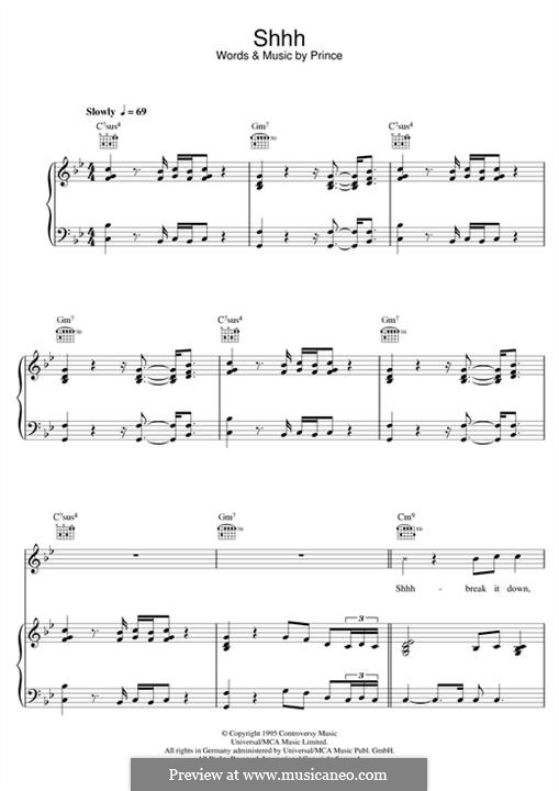 Shhh by Prince - sheet music on MusicaNeo