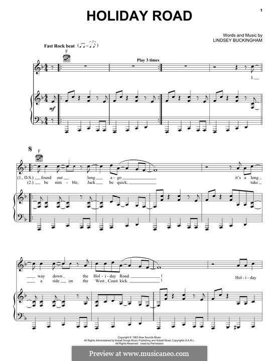 Holiday Road by L. Buckingham - sheet music on MusicaNeo