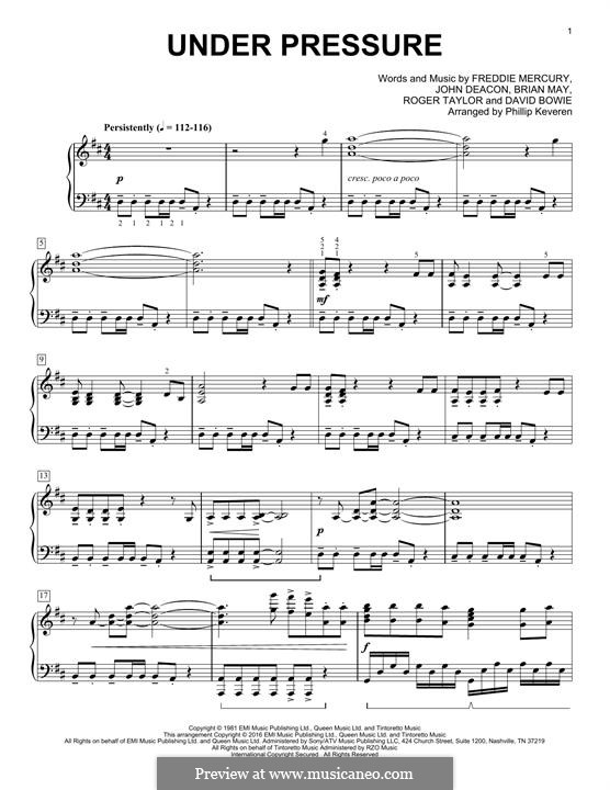 Under Pressure (David Bowie & Queen) by B. May, D. Bowie, Freddie ...