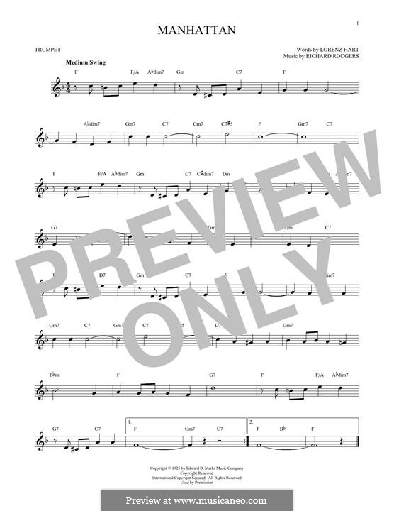 Manhattan by R. Rodgers - sheet music on MusicaNeo