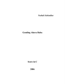 Gending Ahava Raba by N. Schindler - free download on MusicaNeo