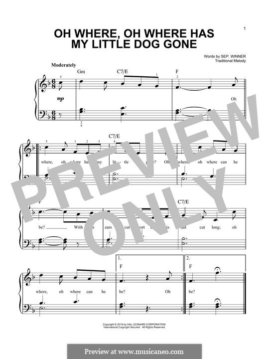 Oh Where, Oh Where Has My Little Dog Gone by folklore on MusicaNeo