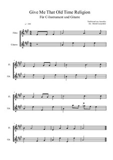 Give Me That Old Time Religion by folklore - sheet music on MusicaNeo