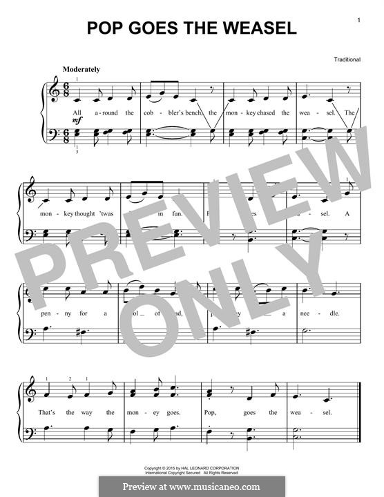 Pop Goes the Weasel by folklore - sheet music on MusicaNeo