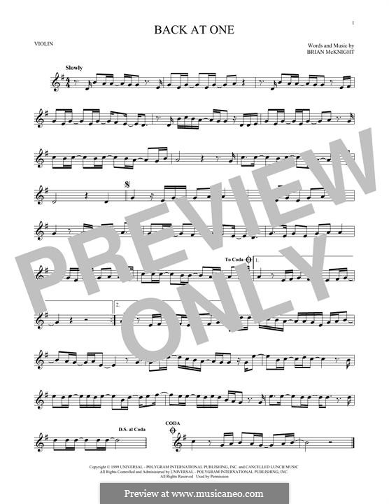 Back at One by B. McKnight - sheet music on MusicaNeo