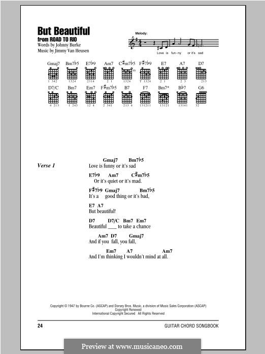 But Beautiful by J.V. Heusen - sheet music on MusicaNeo