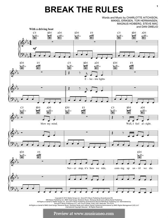 Break the Rules (Charli XCX) by D. Omelio, M.S. Eriksen, Steve Mac, T.E ...