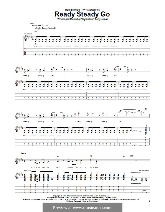 Ready Steady Go by B. Idol, T. James - sheet music on MusicaNeo
