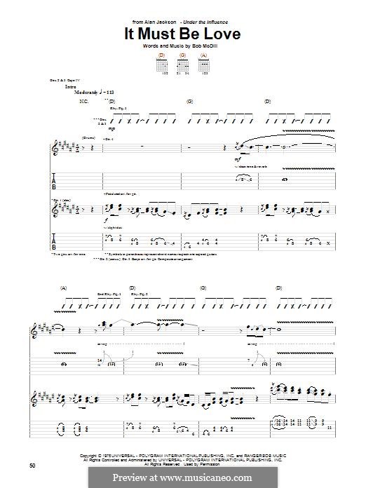 It Must Be Love by B. McDill - sheet music on MusicaNeo