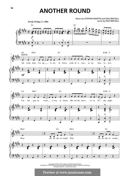 Another Round by E. Brickell, S. Martin - sheet music on MusicaNeo