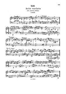 Aria and Variations in Italian Style in A Minor, BWV 989 by J.S. Bach ...