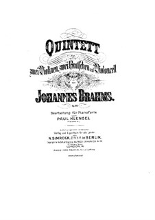 String Quintet No.1 in F Major, Op.88 by J. Brahms on MusicaNeo