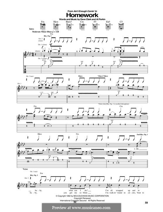 Homework (Robben Ford) by D. Clark, A. Perkins - sheet music on MusicaNeo