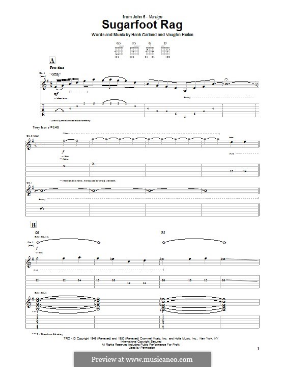 Sugarfoot Rag by H. Garland - sheet music on MusicaNeo