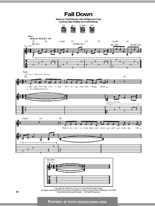 Fall Down (Toad the Wet Sprocket) by G. Phillips, T. Nichols on MusicaNeo