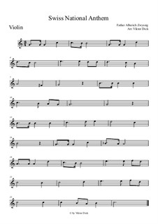 Schweizer Psalm (Swiss National Anthem) by A. Zwyssig on MusicaNeo