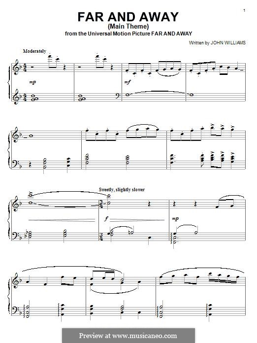 Far and Away (Main Theme) by J. Williams - sheet music on MusicaNeo
