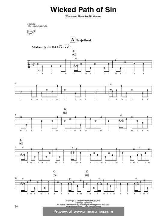 Wicked Path of Sin by B. Monroe - sheet music on MusicaNeo