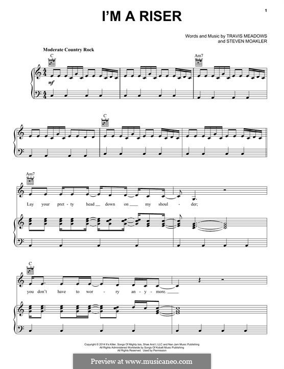 I'm a Riser by S. Moakler, T. Meadows - sheet music on MusicaNeo