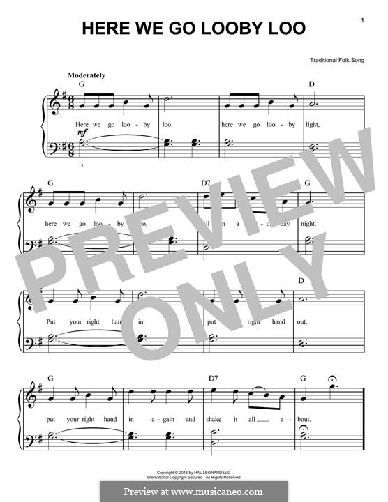 Here We Go Looby Loo by folklore - sheet music on MusicaNeo