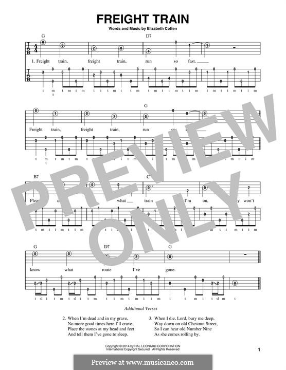 Freight Train by E. Cotten - sheet music on MusicaNeo