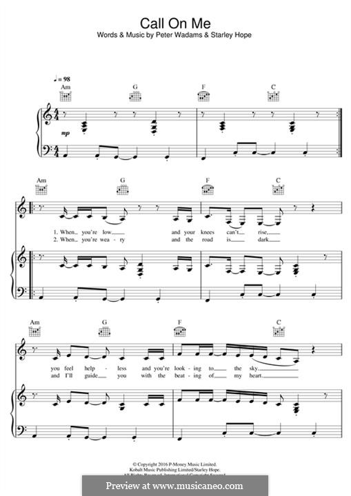 Call On Me (Starley) by P. Wadams, S. Hope - sheet music on MusicaNeo