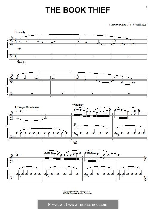 The Book Thief by J. Williams - sheet music on MusicaNeo