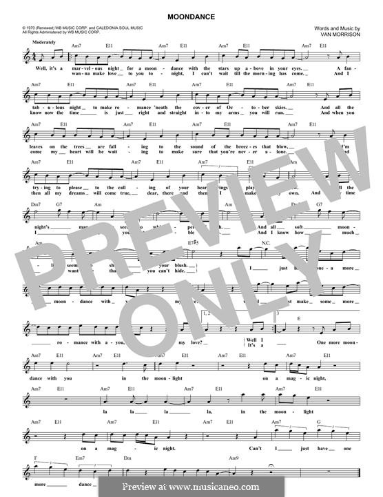 Moondance by V. Morrison - sheet music on MusicaNeo