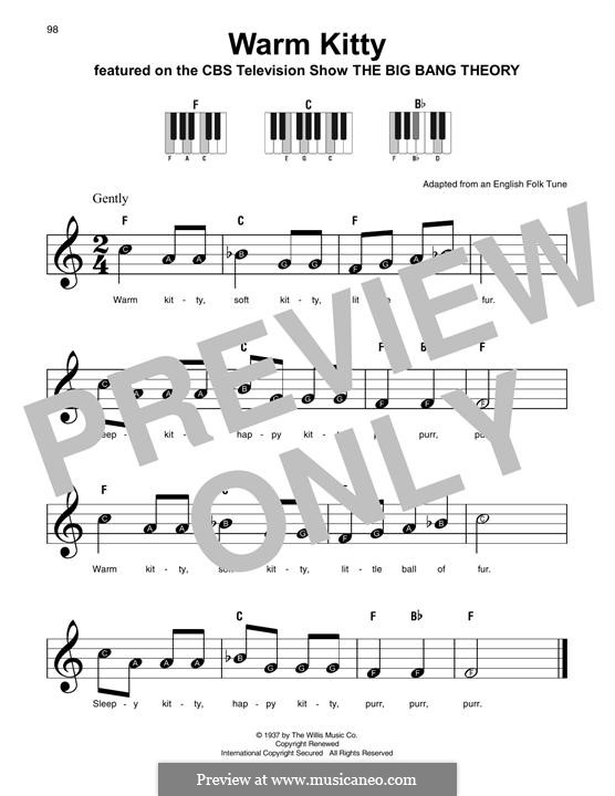 Warm Kitty by folklore - sheet music on MusicaNeo