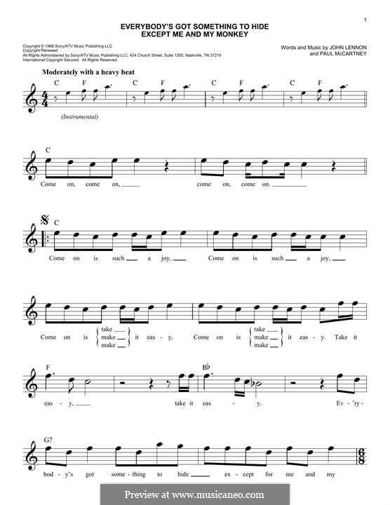 Everybody's Got Something to Hide Except Me and My Monkey (The Beatles ...