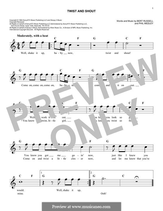 Vocal version (Twist and Shout (The Beatles)) by B. Russell, P. Medley ...