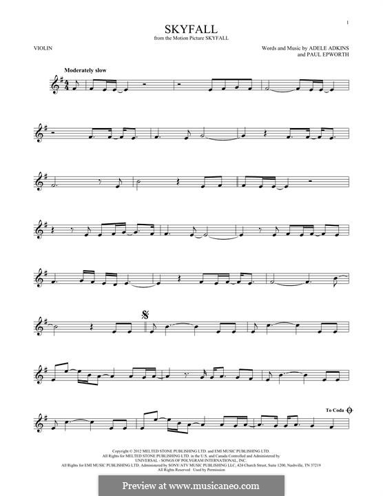Instrumental version (Skyfall) by Adele, P. Epworth on MusicaNeo