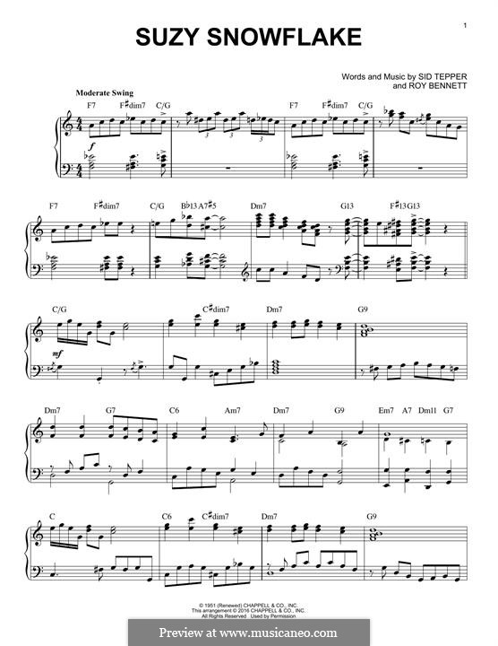 Suzy Snowflake (Rosemary Clooney) by R.C. Bennett, S. Tepper on MusicaNeo