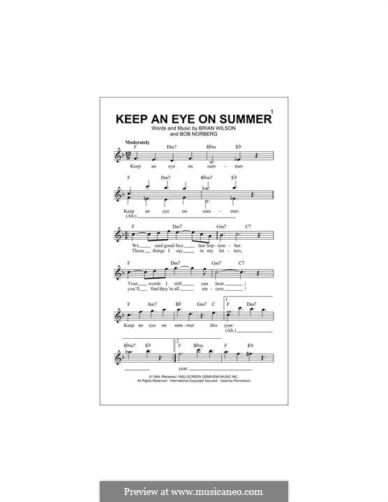 Keep an Eye on Summer (The Beach Boys) by B. Norberg, B. Wilson on ...