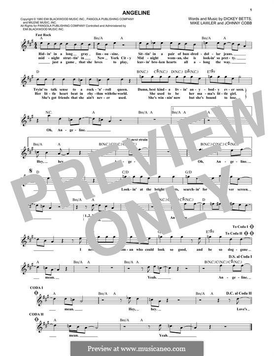 Angeline (The Allman Brothers Band) by D. Betts, J. Cobb, M. Lawler on ...