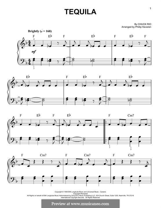 Tequila (The Champs) by C. Rio - sheet music on MusicaNeo
