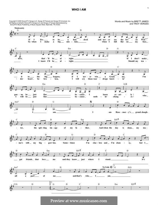 Who I Am (Jessica Andrews) by T. Verges - sheet music on MusicaNeo