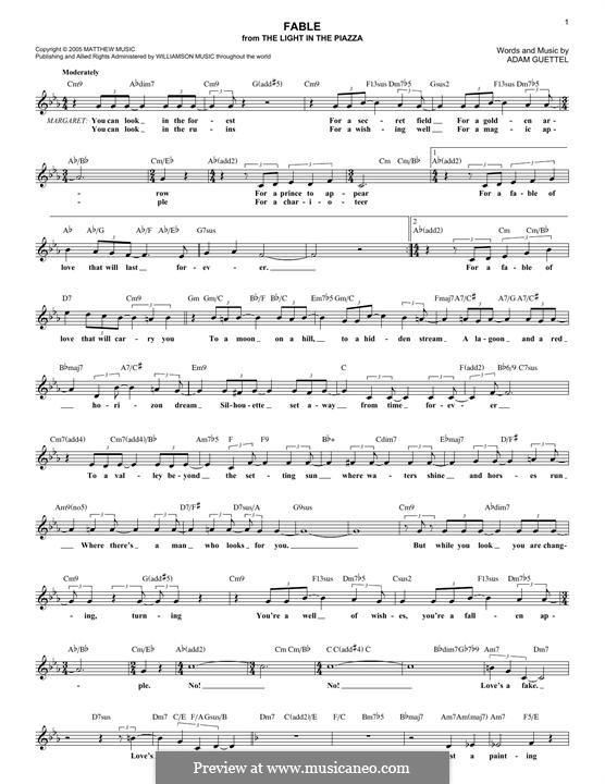 Fable by A. Guettel - sheet music on MusicaNeo