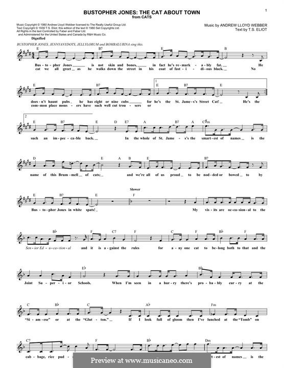 Bustopher Jones: The Cat About Town by A.L. Webber on MusicaNeo